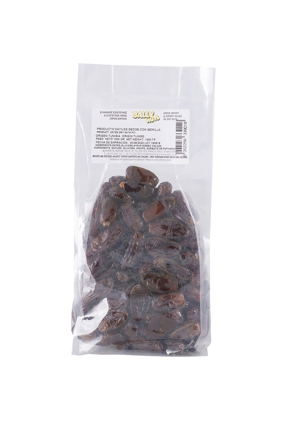 Dátiles secos empacados al vacío 1Kg