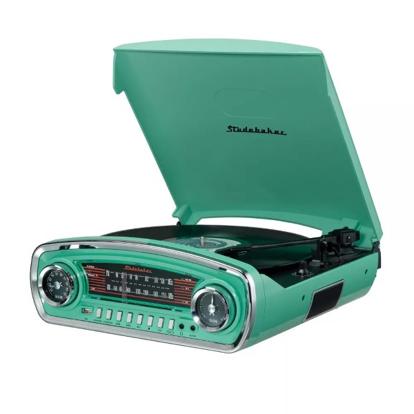 Vertigo: STUDEBAKER/TURNTABLE RETRO WITH RADIO AM/FM BLUETOOTH TEAL ...